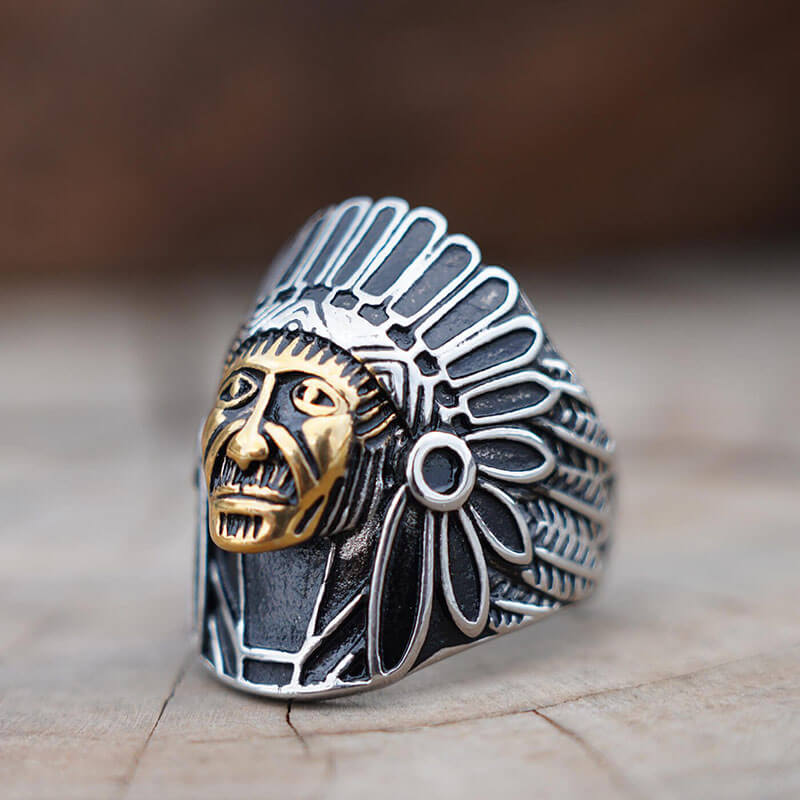 indian chief head ring