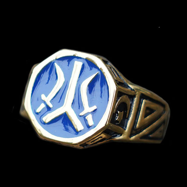 Mens Ottoman Gold Kayi Ertugrul Signet Tribe Ring Stainless Steel | MENDEL